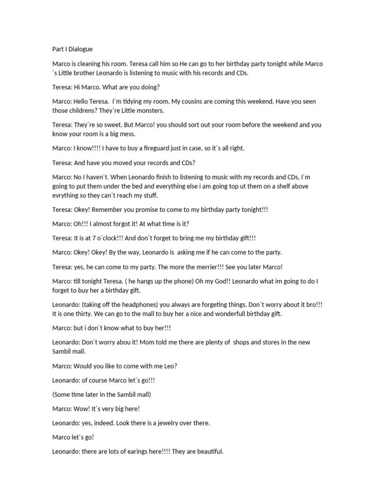 English Dialogue and Stuff | PDF