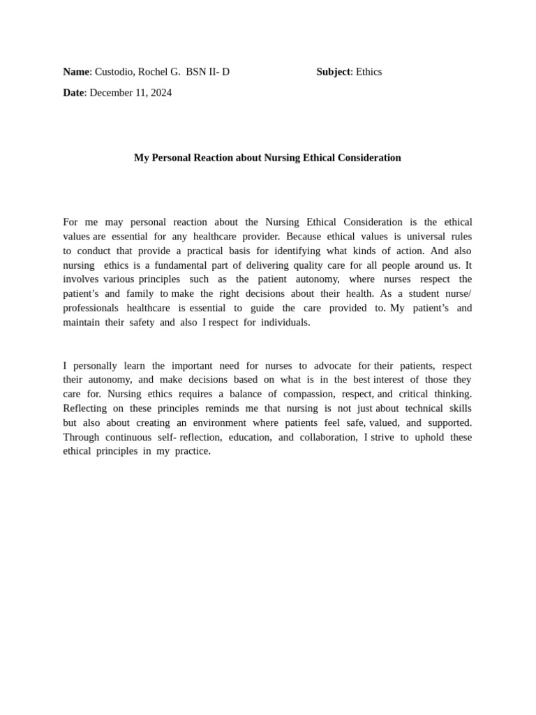 Personal reaction | PDF