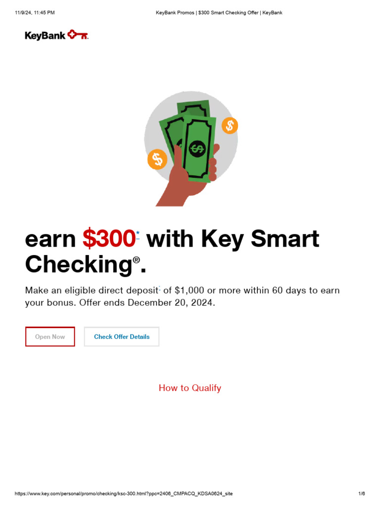 KeyBank Promos - $300 Smart Checking Offer - KeyBank | PDF | Overdraft ...