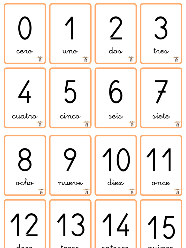 Flashcards Números | PDF