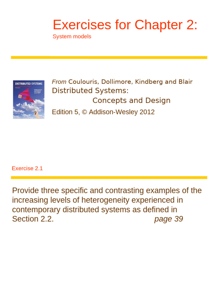 Distributed Systems Coulouris Exercise 2 | PDF | Distributed Computing | Server (Computing)