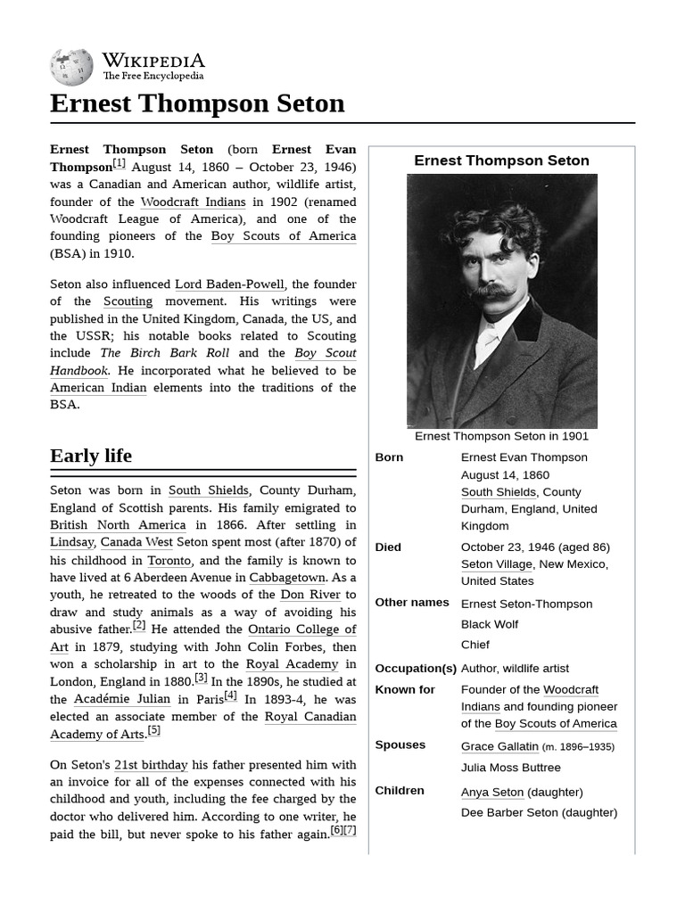 Ernest_Thompson_Seton | PDF | Scouting