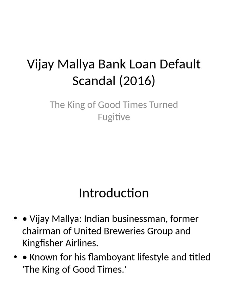 Vijay Mallya Scam Presentation | PDF