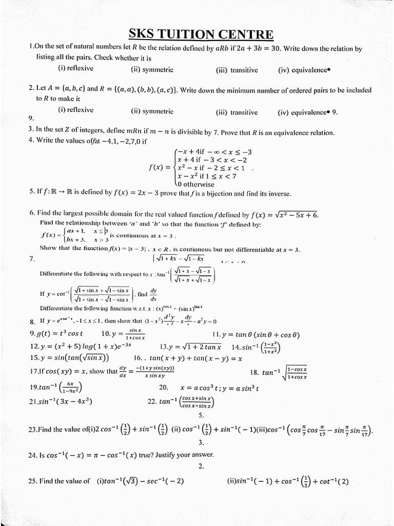 Maths 12 | PDF