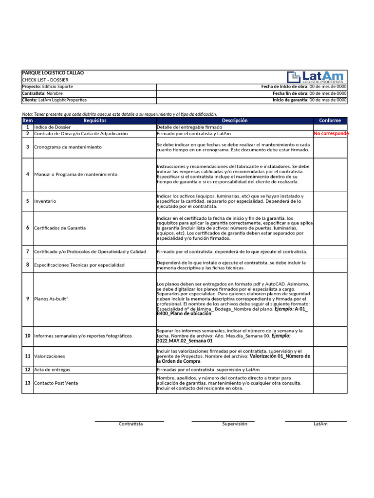 DOSSIER CHECK LIST | PDF | Informática