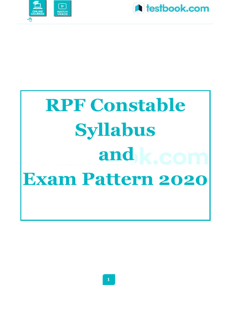 RPF Constable 2020 Syllabus | PDF | Arithmetic | Reason