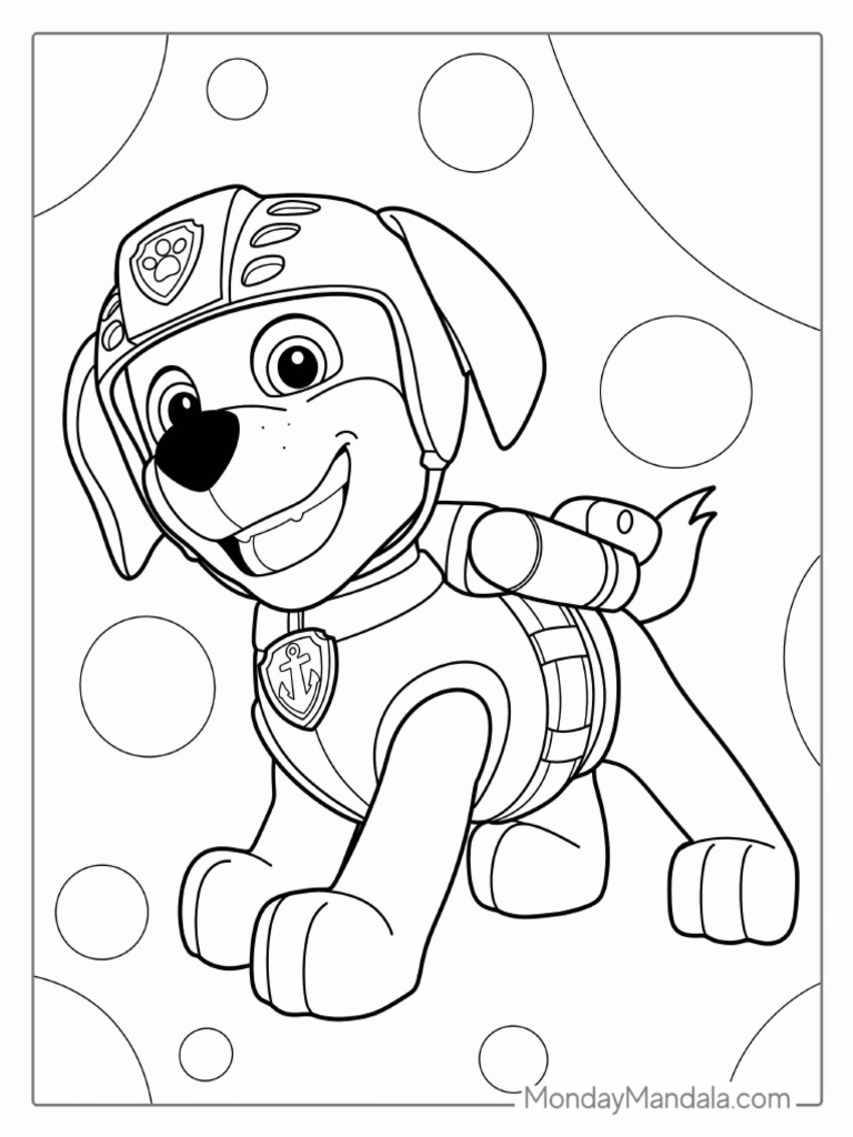 Coloring Page of Zuma From Paw Patrol | PDF