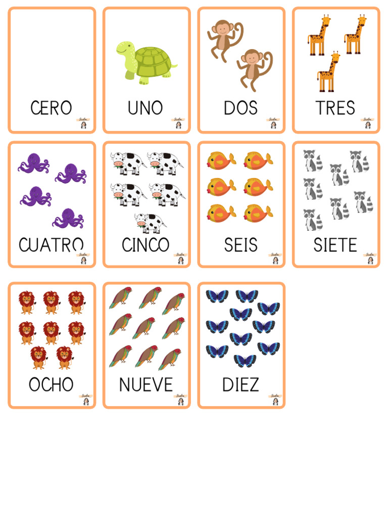 Números Animales MAYÚSCULA | PDF