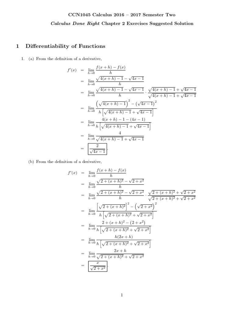 Calculus Differentiation Guide | PDF | Derivative | Functions And Mappings