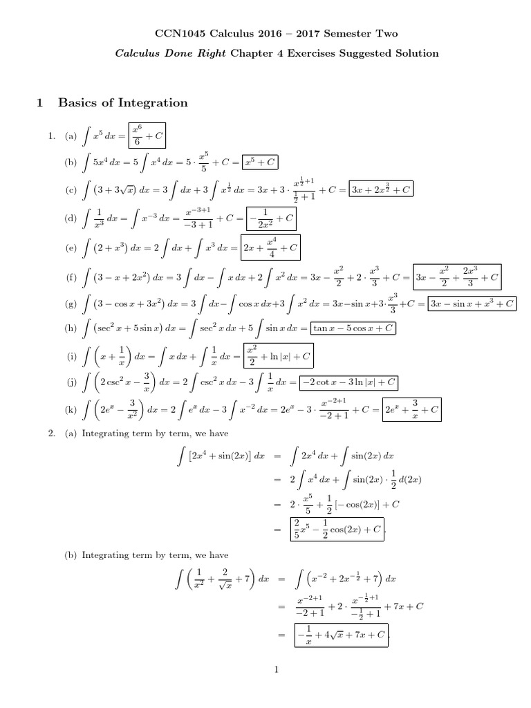 CCN1045 CALCULUS Textbook Chapter 4 Exe Sol | PDF | Mathematics | Algebra