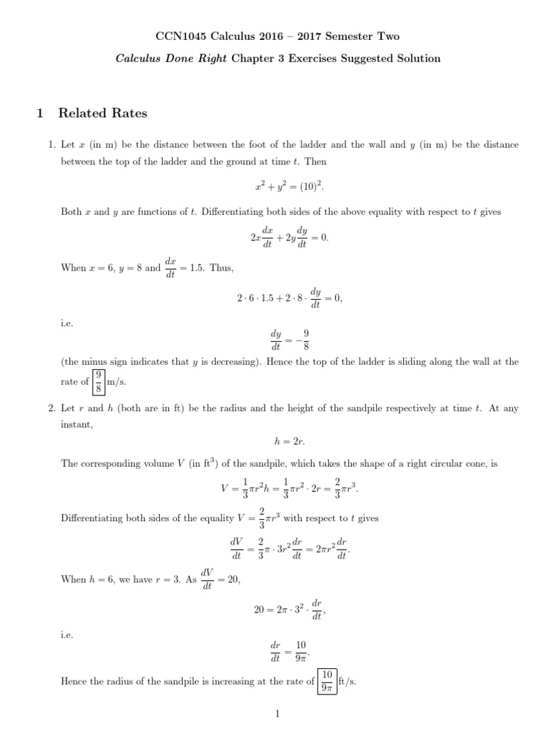 CCN1045 CALCULUS Textbook Chapter 3 Exe Sol | PDF | Area | Mathematical ...