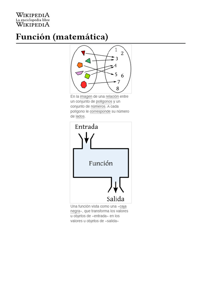 1 - Función (Matemática) - Wikipedia, La Enciclopedia Libre | PDF | Función (Matemáticas ...