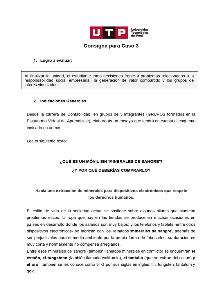 C3 - Indicaciones y Rúbrica | PDF | República Democrática del Congo ...
