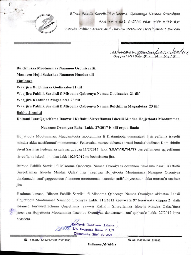 Qajeelfama Kafaltii Haaraa 2017 | PDF