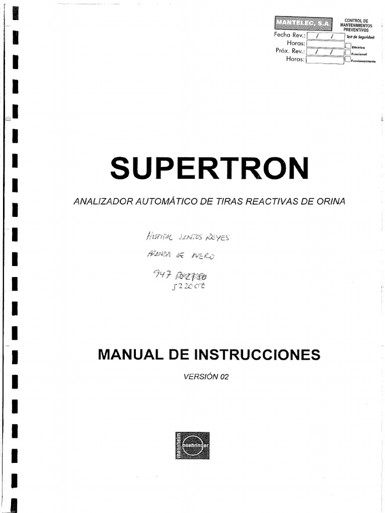 Boeringer Supertron Analyzer -User Manual (Es) | PDF