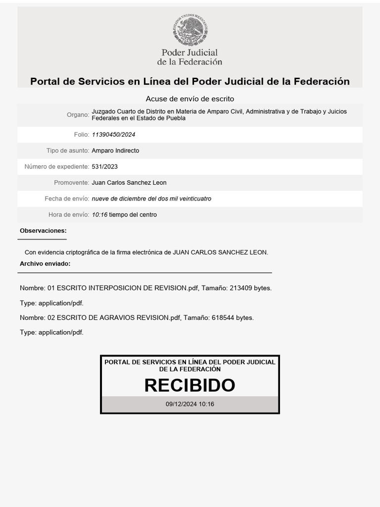 Acuse Revisión | PDF