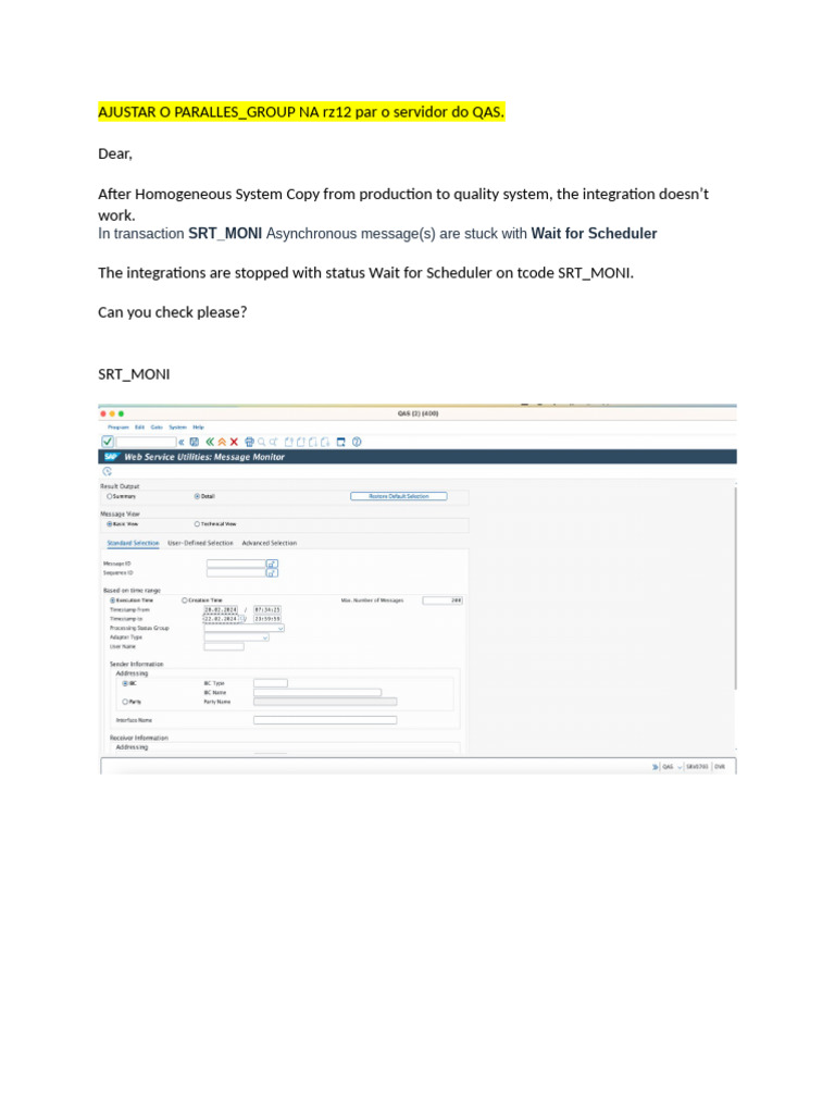 Integracao - SRT - MONI | PDF