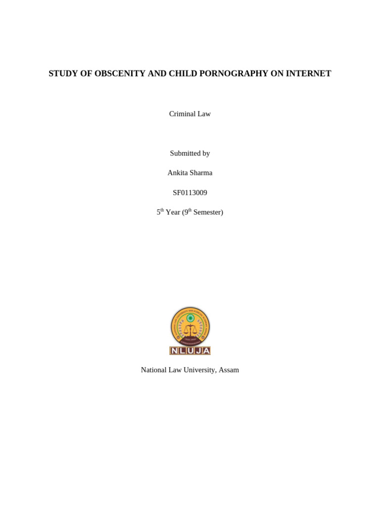 Project 9th Sem1 | PDF | Obscenity | Child Pornography
