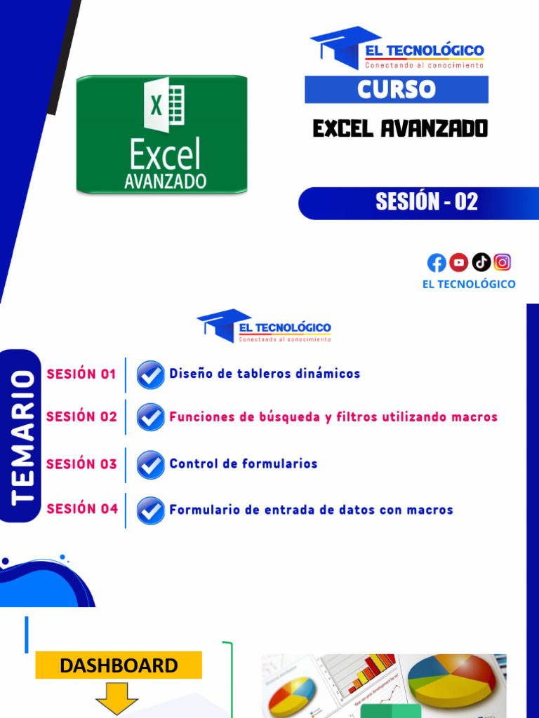 Sesión 02 - Excel Nivel Avanzado - El Tecnológico | PDF