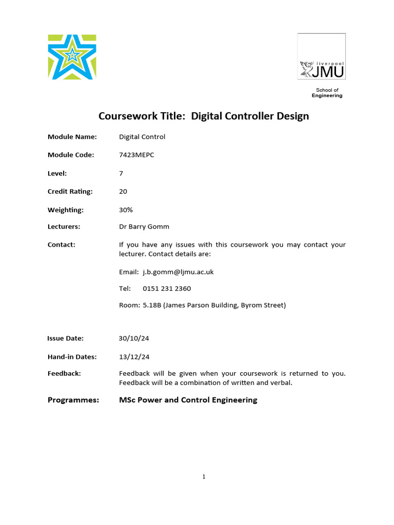 Digital Controller Design Guide | PDF | Control Theory | Applied Mathematics