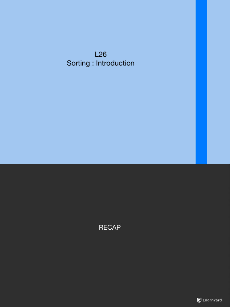 L26 - Sorting - Introduction | PDF