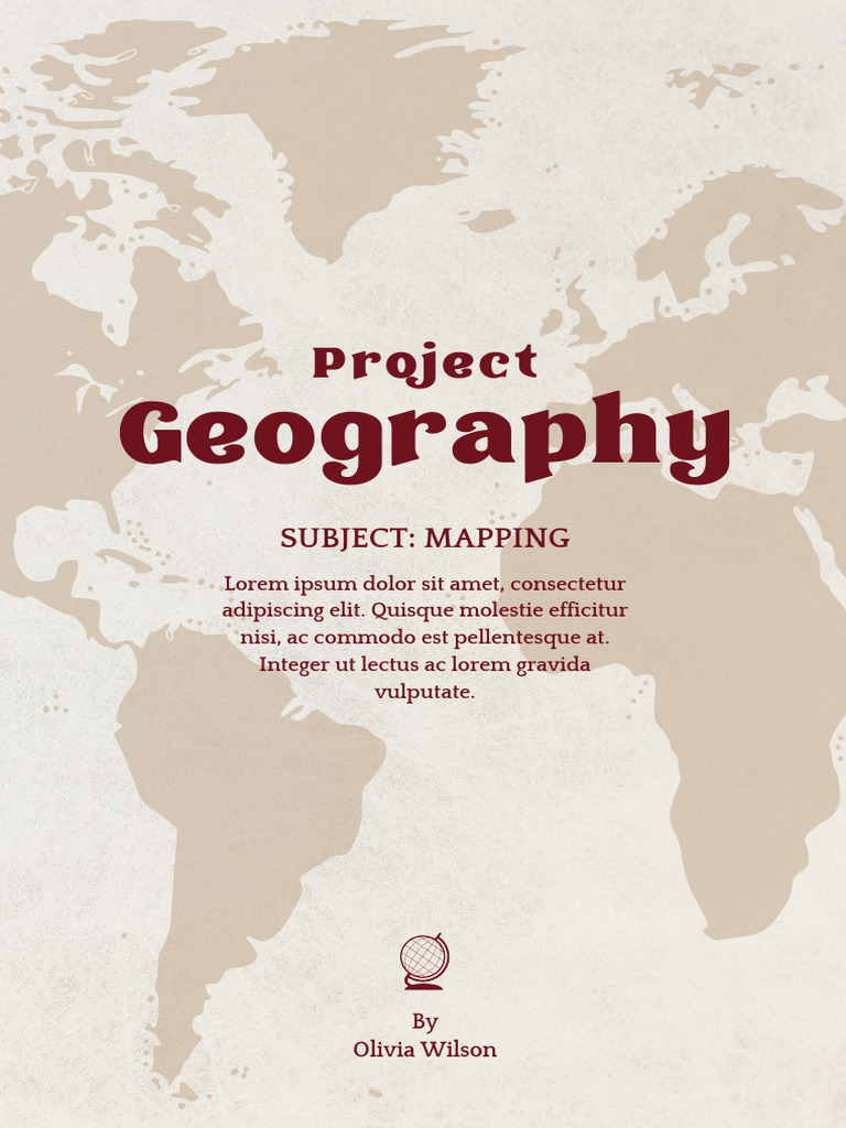 Brown Vintage Geography Map Project Cover A4 Document | PDF