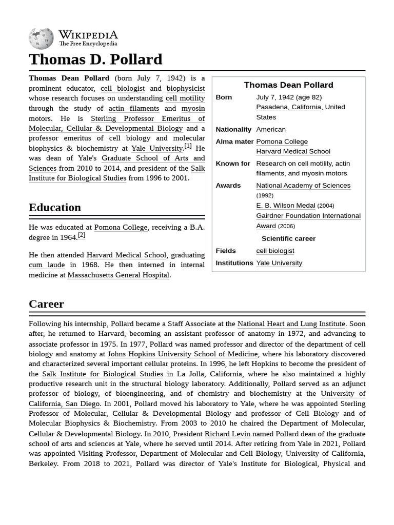 Thomas_D._Pollard | PDF | Biology | Science