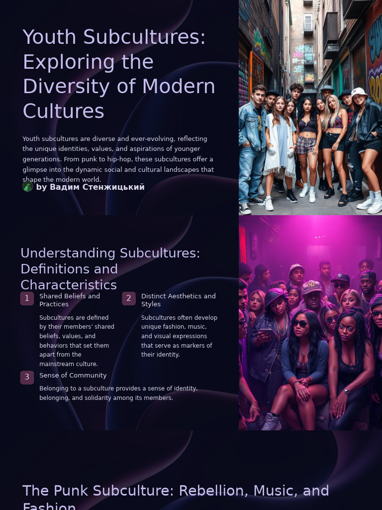 Youth Subcultures Exploring the Diversity of Modern Cultures | PDF ...