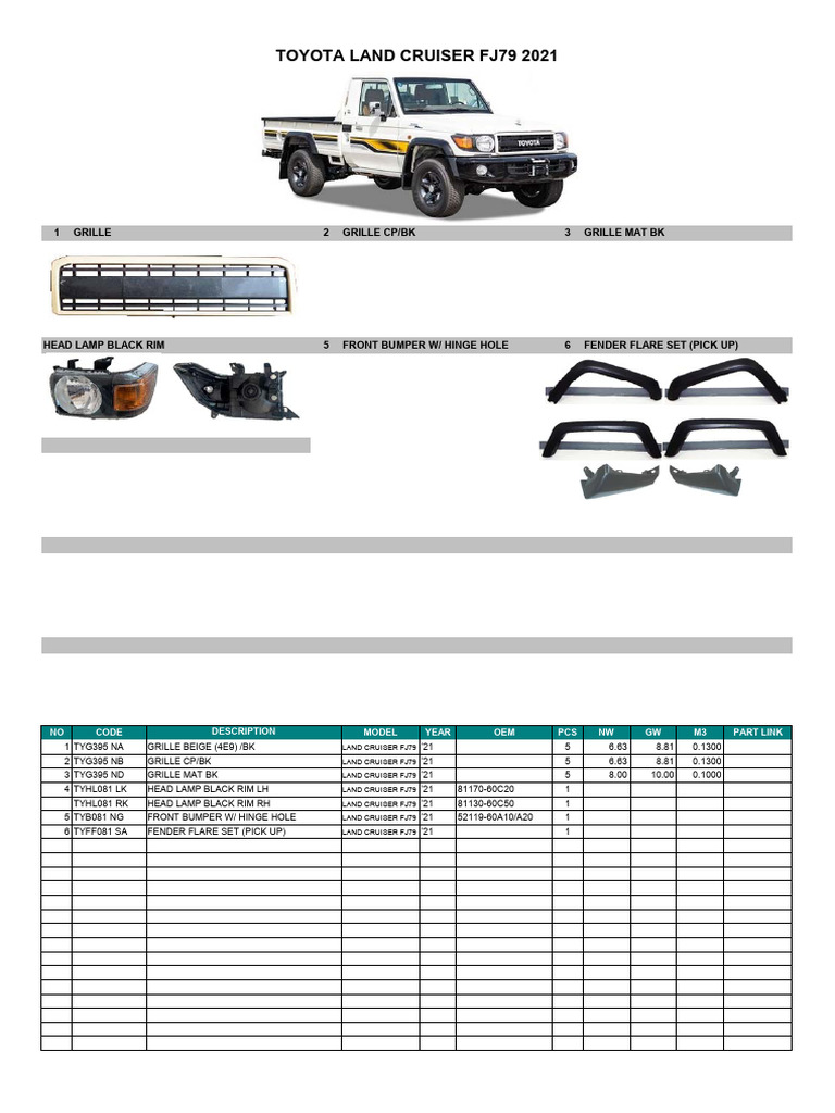 Toyota Land Cruiser 2021 Fj79 | PDF
