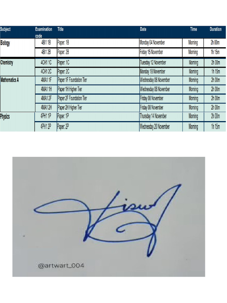 NOVEMBER OFFICIAL BOARD EXAM TIMETABLE 2024 | PDF