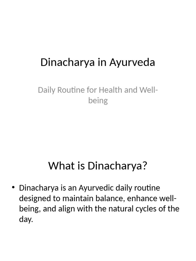 Dinacharya in Ayurveda | PDF
