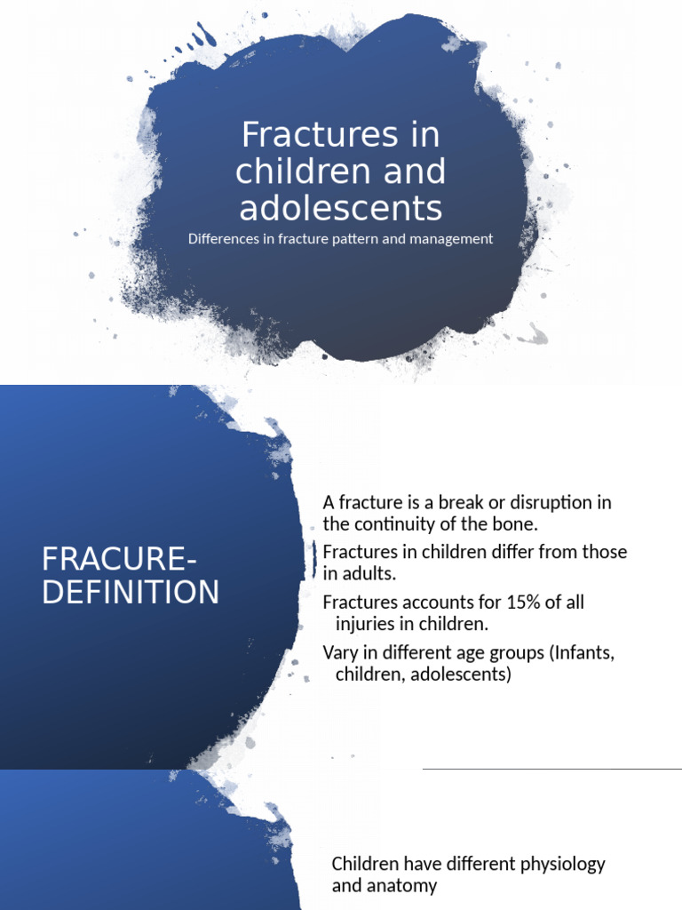 Fractures in Children and Adolescents. Differences in Pattern and ...