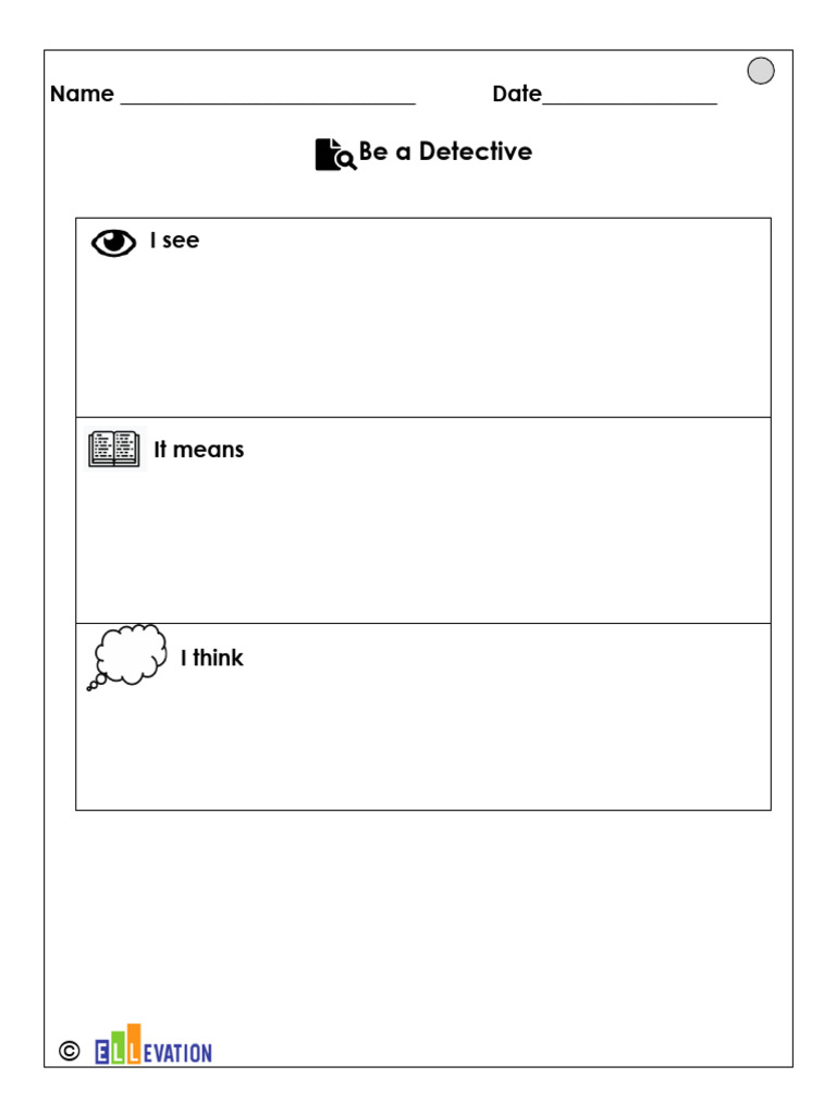 Be A Detective - Graphic Organizer | PDF