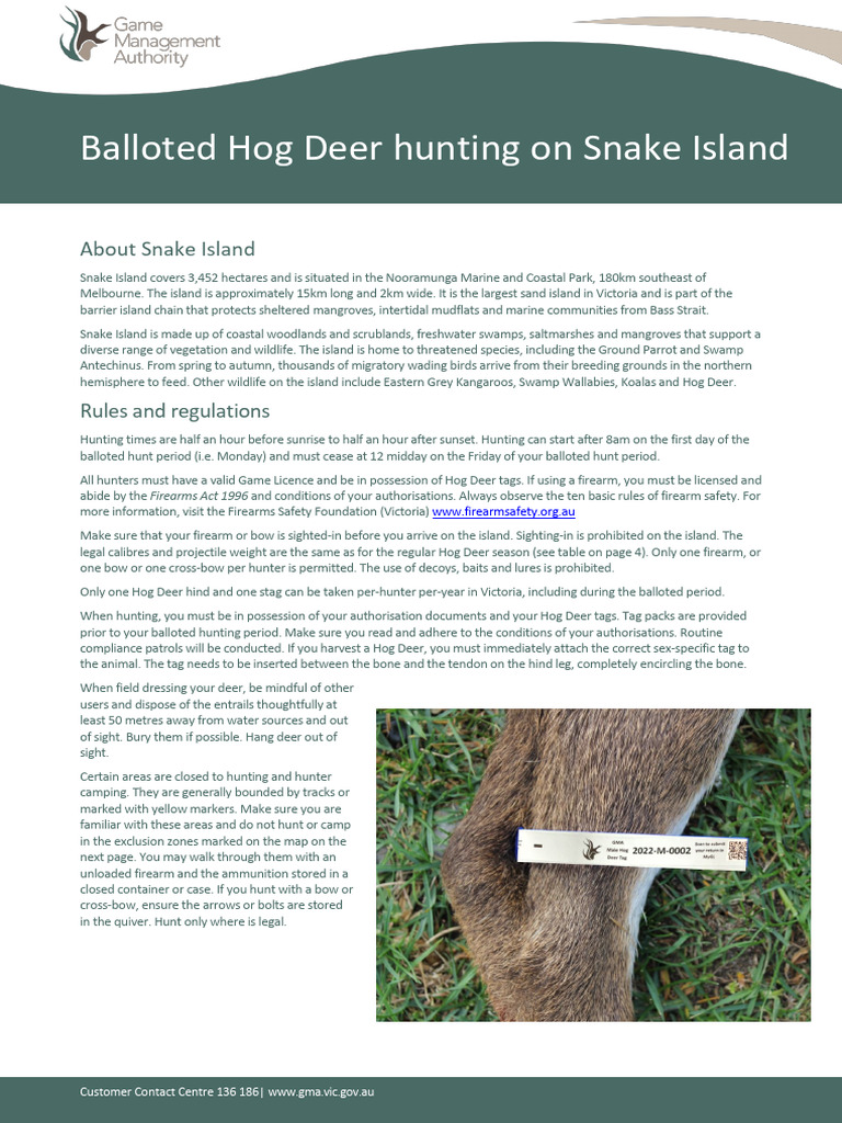 Hog Deer Hunting Rules on Snake Island | PDF | Hunting