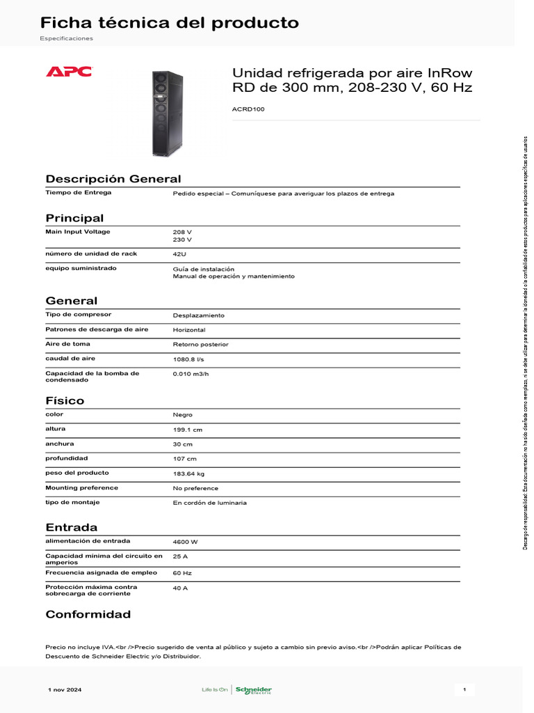 Schneider Electric - Uniflair-Direct-Expansion-InRow-Cooling - ACRD100 ...