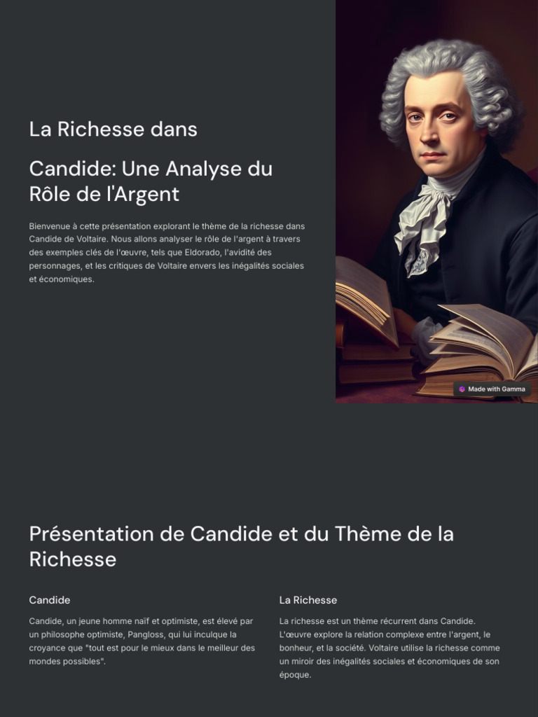 Richesse et Bonheur dans Candide | PDF | Candide | Pauvreté