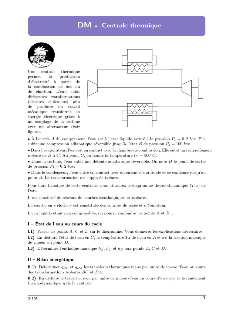 4 - Machine Thermique - Centrale Thermique DM | PDF | Turbine ...