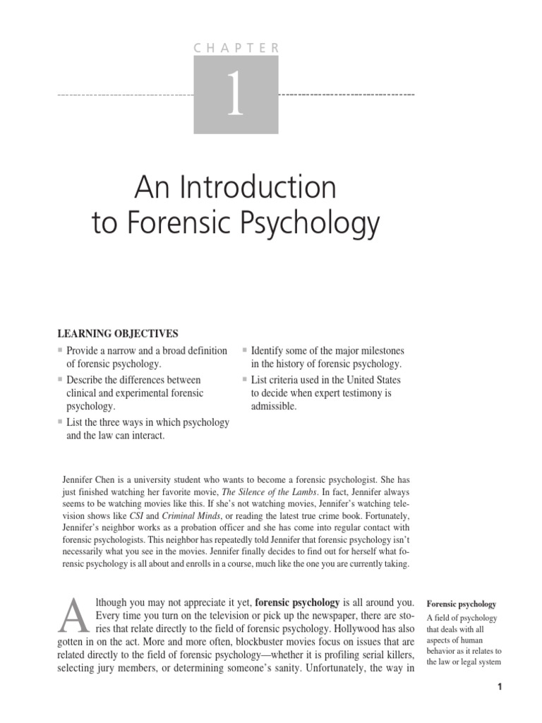 Introduction to Forensic Psychology | PDF | Psychiatry | Psychology