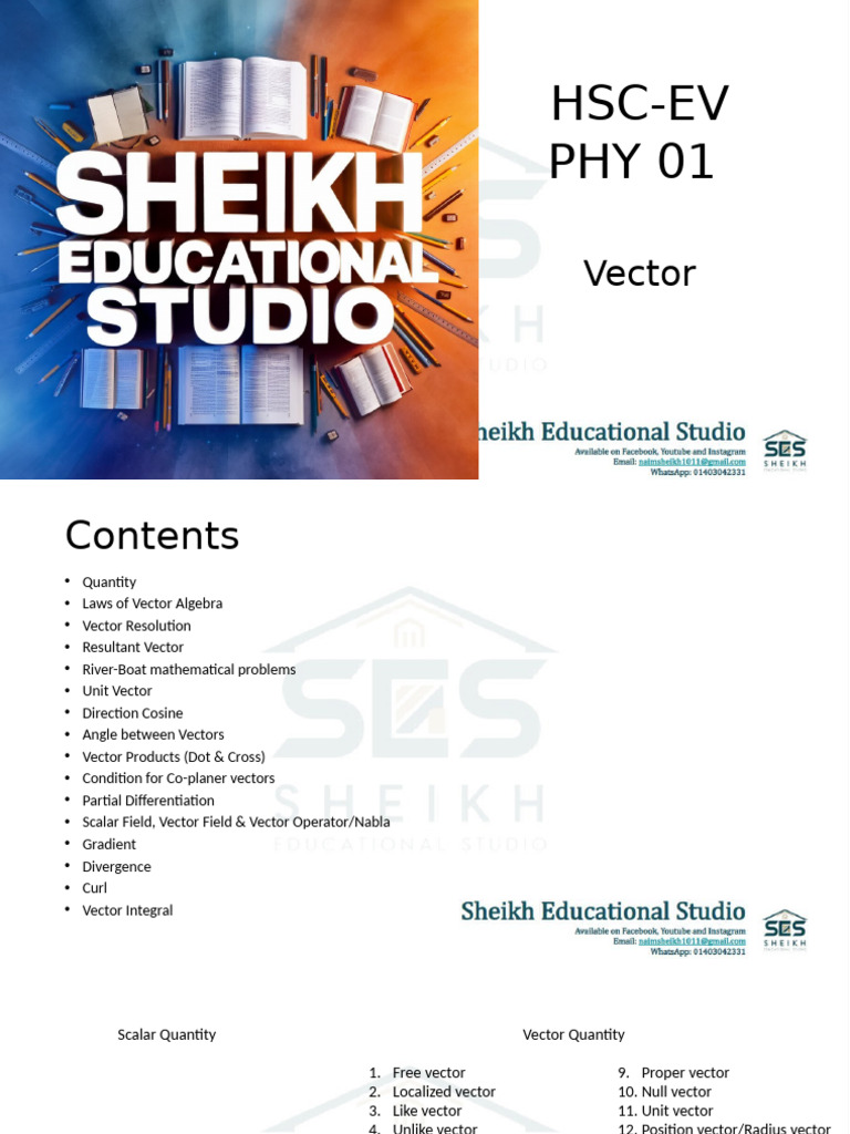 Hsc-Ev Physics 01 CH 02 - All Parts | PDF | Euclidean Vector | Divergence
