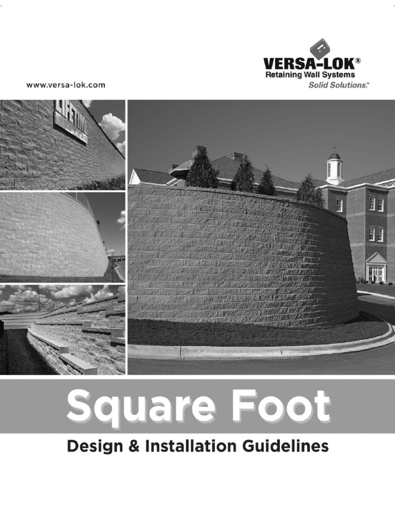 Versa-Lok Design Installation Specs 10-02-23 | PDF | Drainage | Concrete