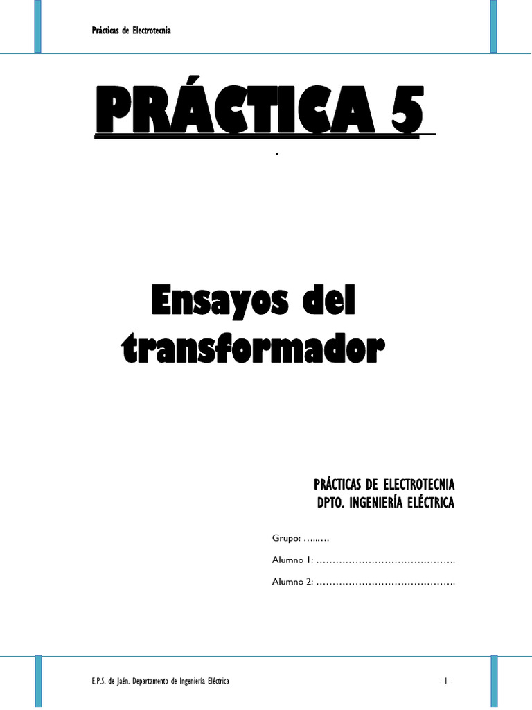 Práctica 5 | PDF | Transformador | Inductor