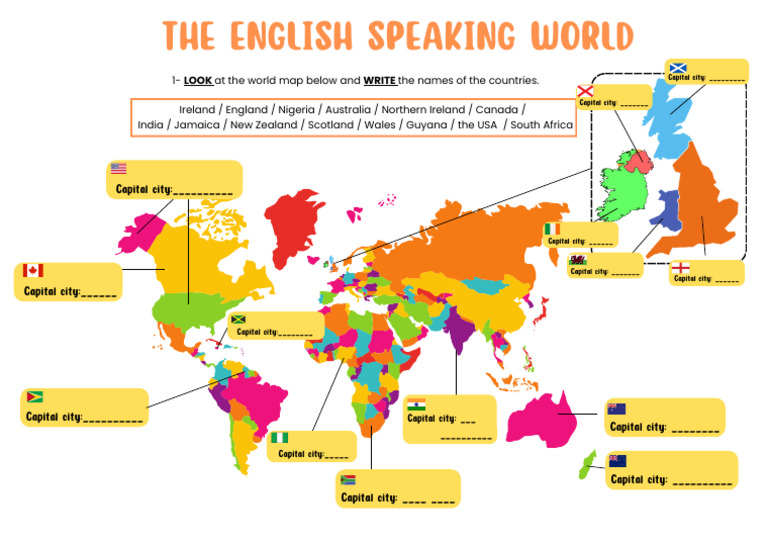 English Speaking World Map | PDF | Languages | Foreign Language Studies