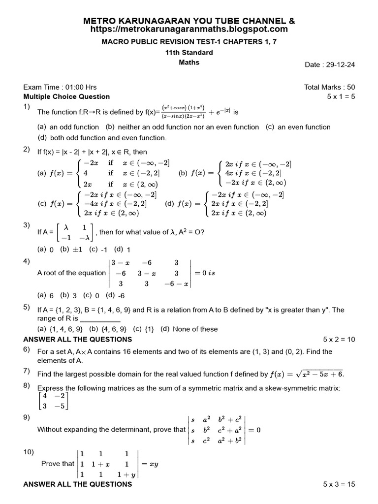 11 MACRO LEVEL WT 1 | PDF | Matrix (Mathematics) | Mathematics