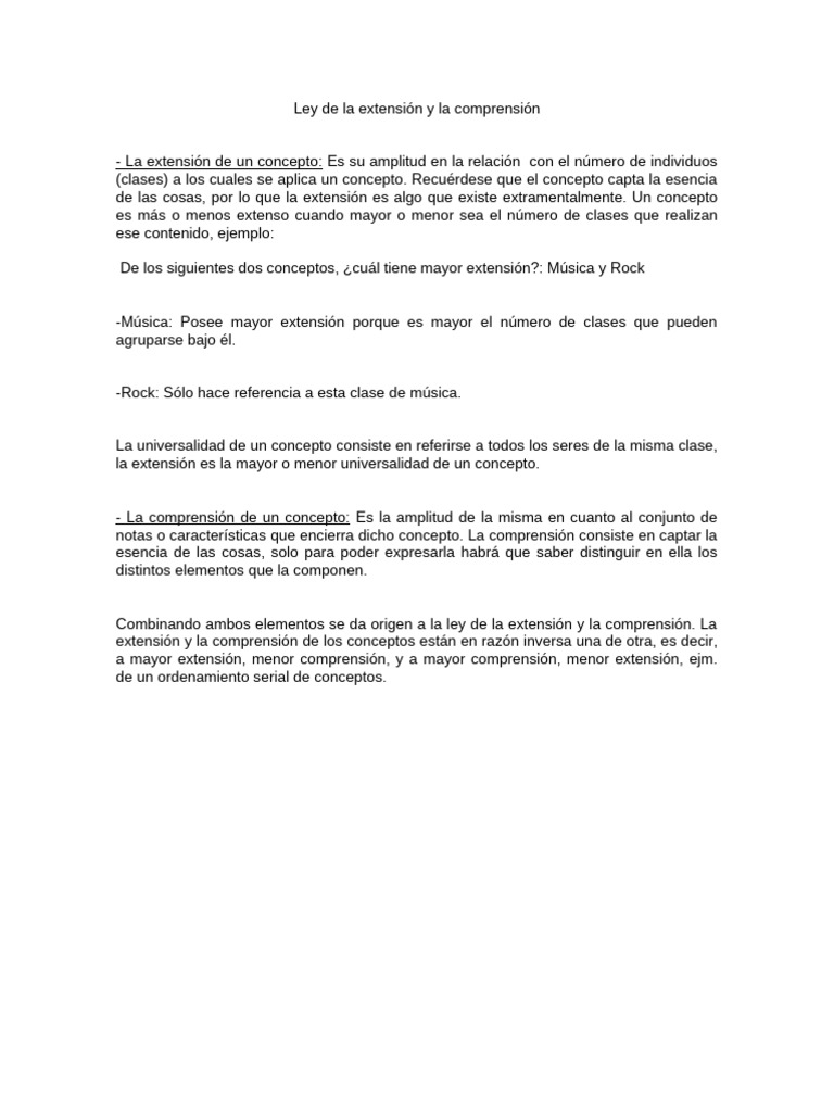 Ley de La Extensión y La Comprensión | PDF | Concepto | Esencia