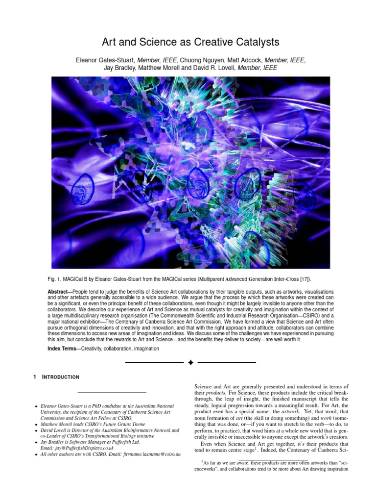 Art and Science As Creative Catalysts 2gt6o8rfh2 | PDF | Creativity | Science