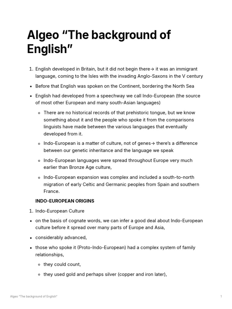 Algeo The Background of English | PDF | Word | English Language