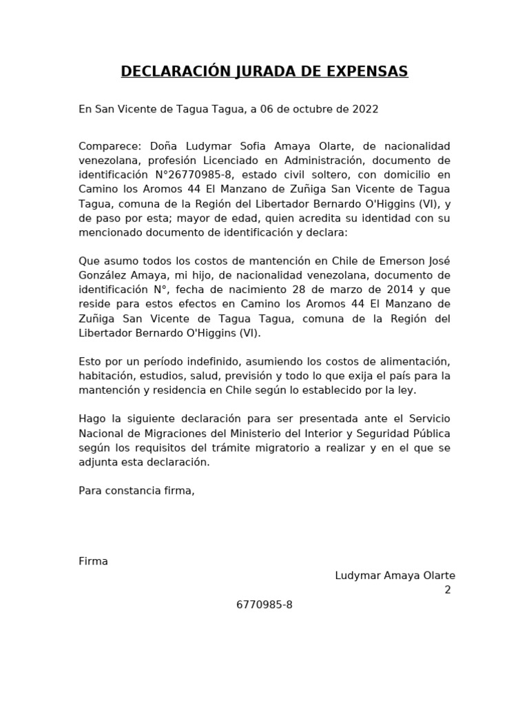 DECLARACIÓN JURADA DE EXPENSAS | PDF | Gobierno