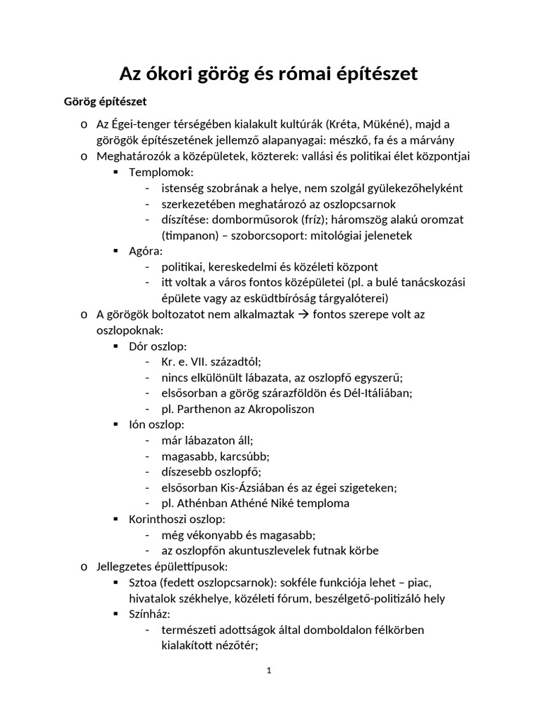 görög-római építészet | PDF