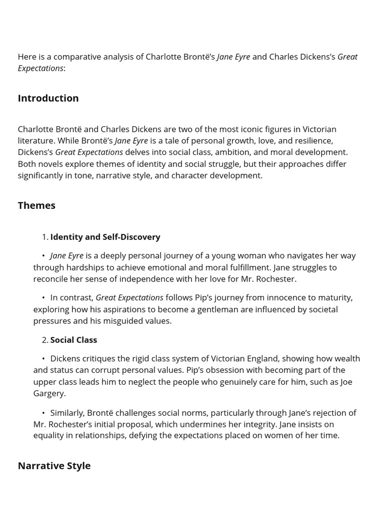 Here Is A Comparative Analysis of Charlotte Brontë's Jane Eyre and ...