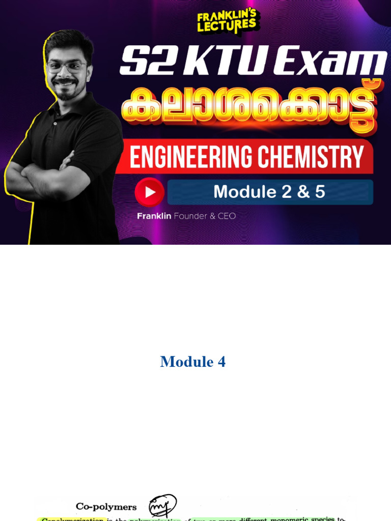 S2 KTU Engineering Chemistry Module 1,2 Franklin's Lectures | PDF